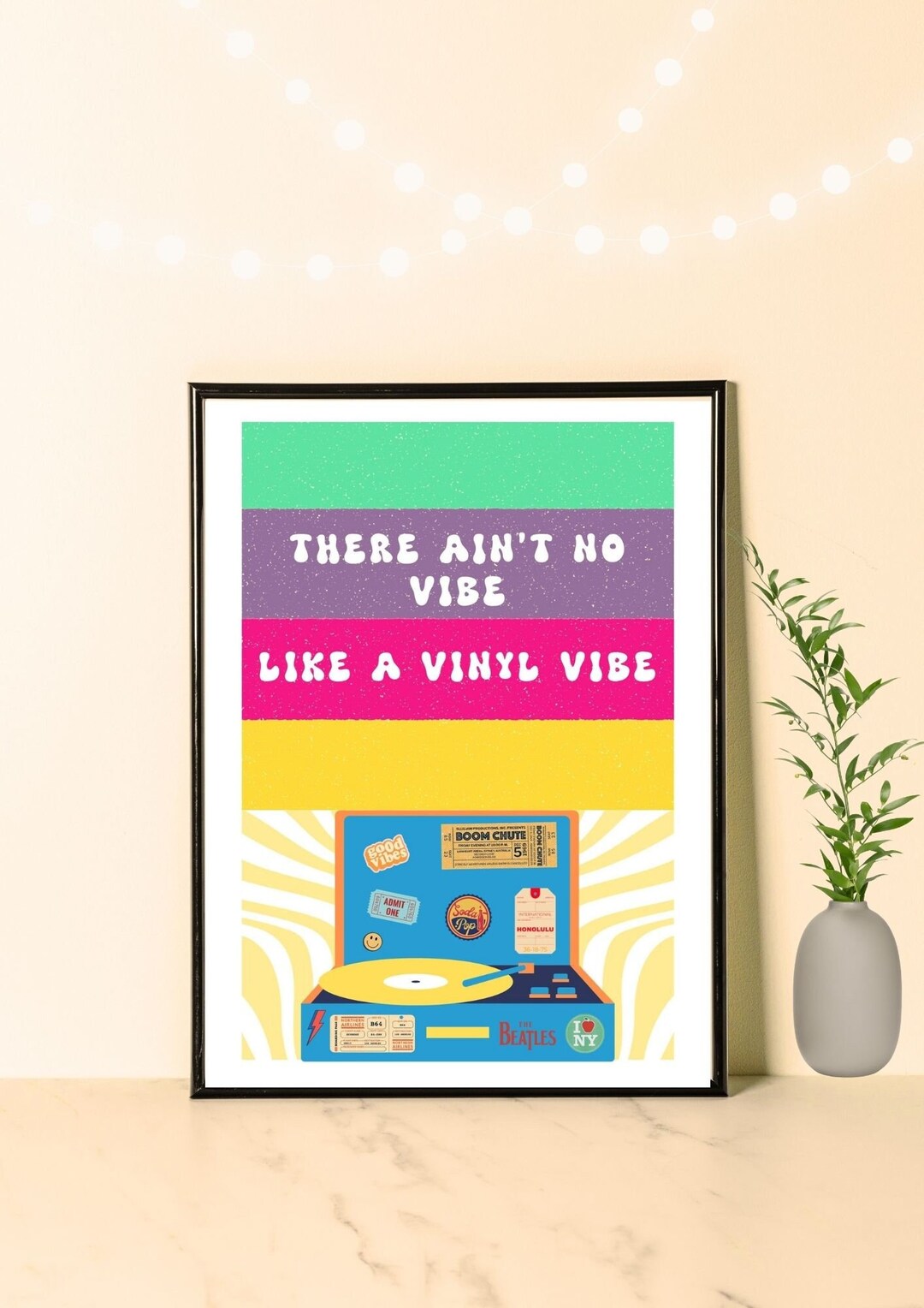 Retro Wall Art Vinyl Vibe Digital Download 2 Sizes A3 - Etsy
