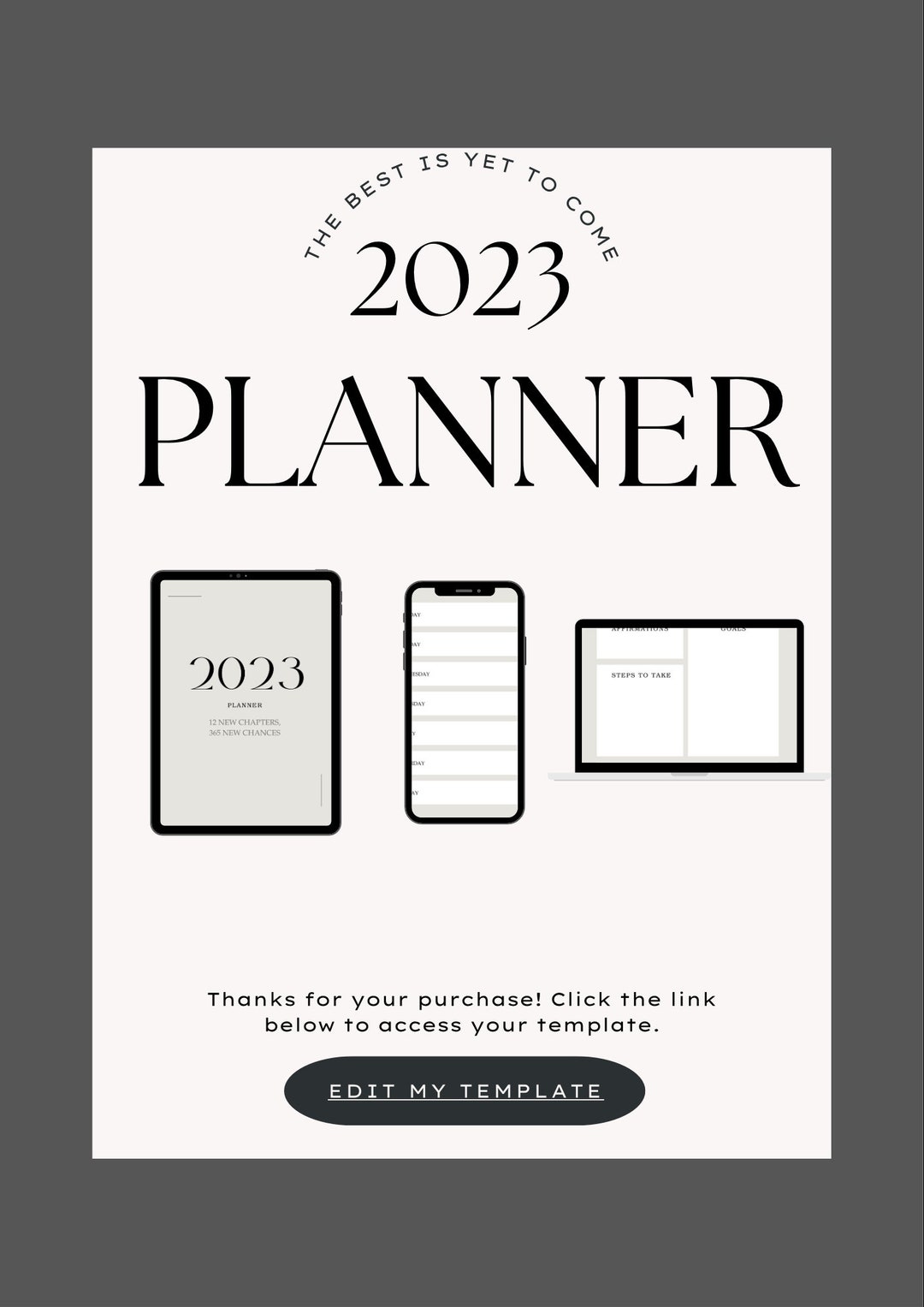 2023 Minimalist Planner Template Editable - Etsy