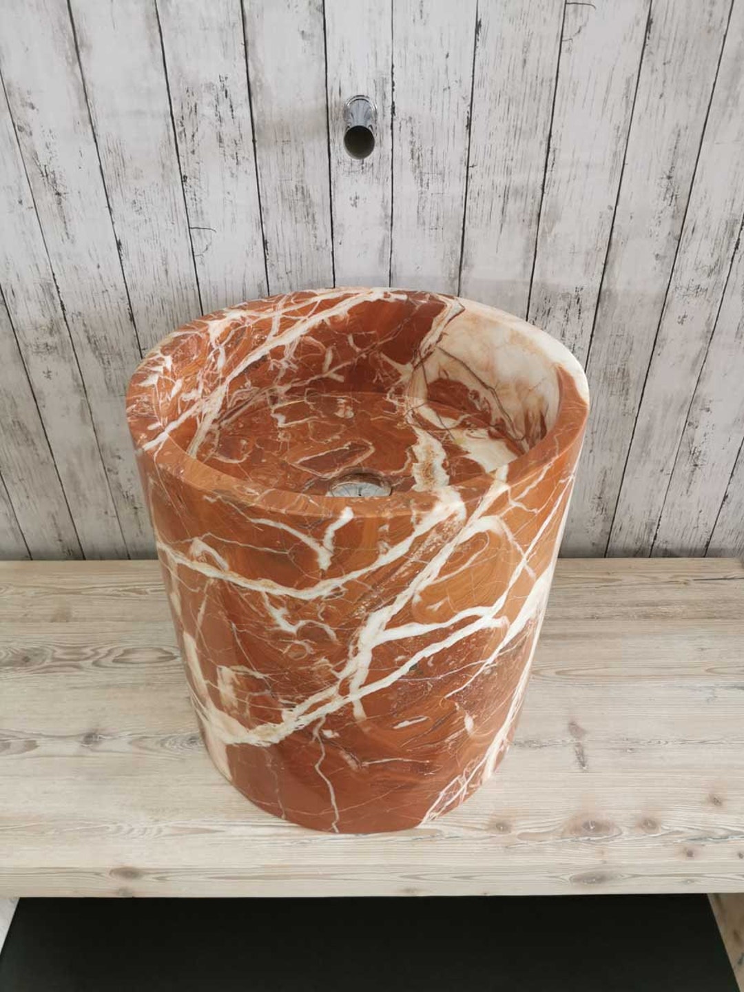 Countertop Washbasin in Red Marble, Height 46 Cm, Marmor Waschbecken ...