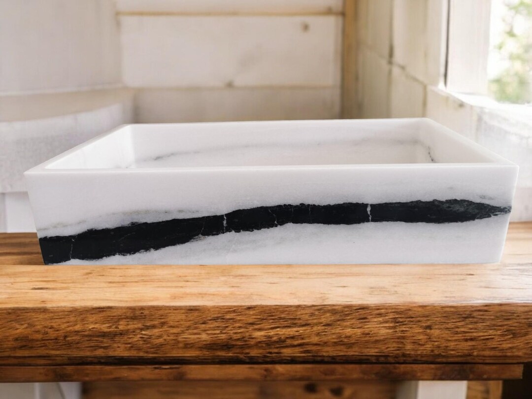 Panda Marble Countertop Sink 70x40x15cm-marmor Waschbecken-vasque a ...