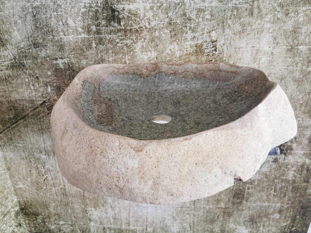 Outdoor Washbasin in Rough Stone - Size 74 X 59 Cm Height 14 Cm, Brut ...