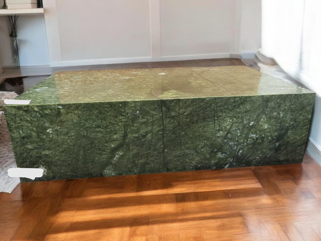 Green Marble Coffee Table 100x60x27cm, Marble Coffee Table, Table Basse ...