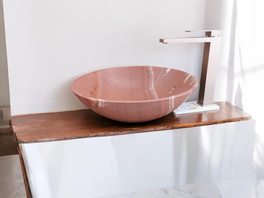 Red Marble Countertop Washbasin 43x43, Marble Washbasin, Red Sink ...