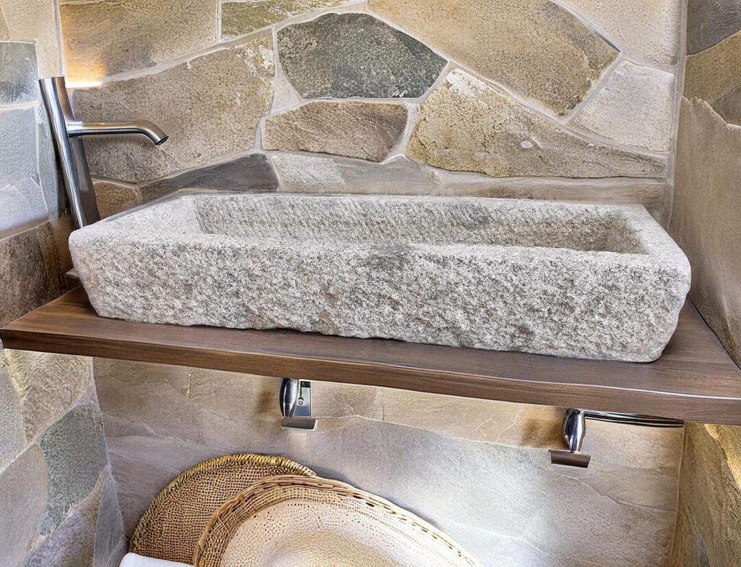 Raw Stone Sink Size 85x33x14cm Rough External Sink, Rough Sink ...