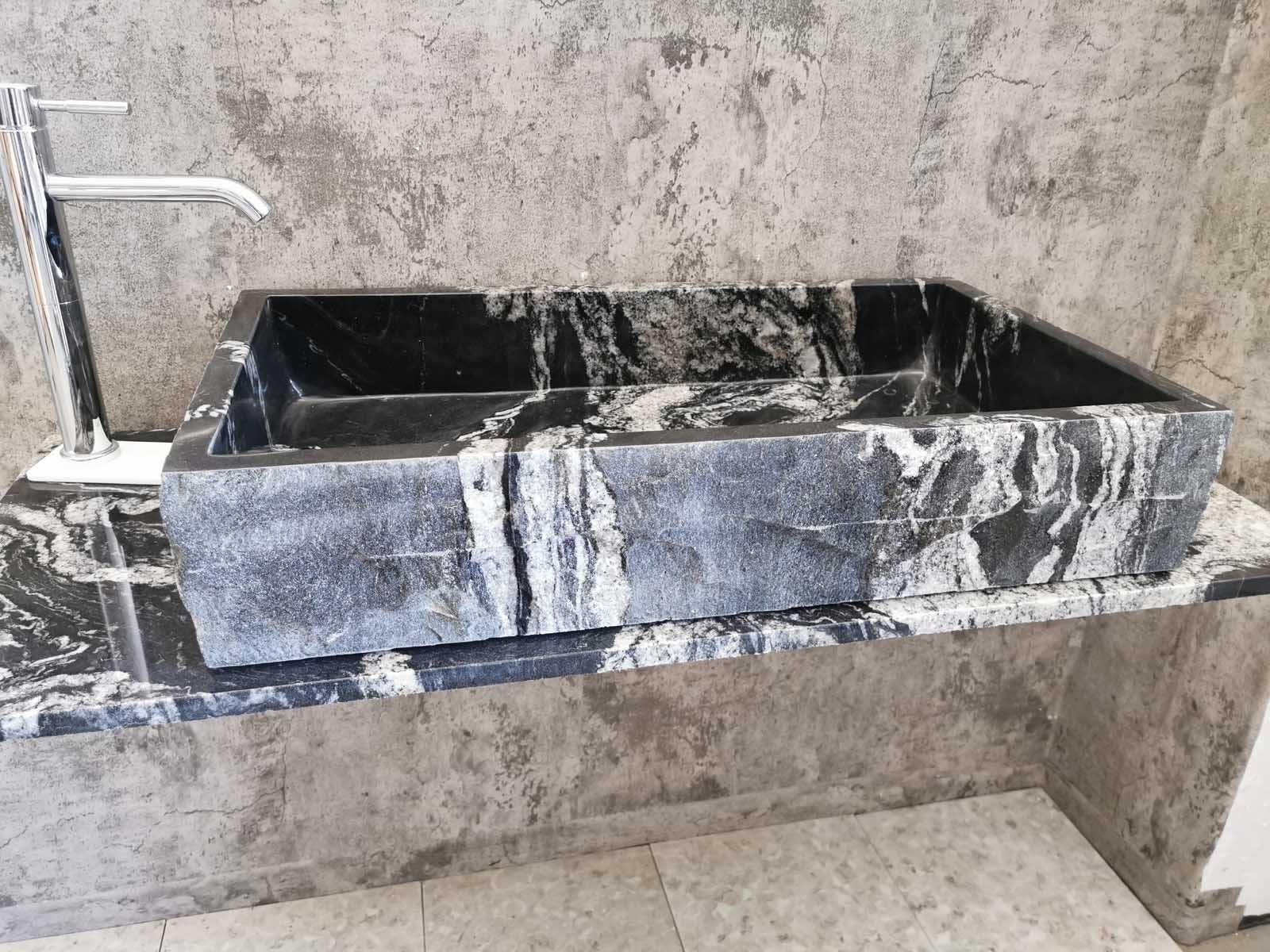 Countertop Washbasin in Premium Quality Black Granite Measuring 80 X 45 ...