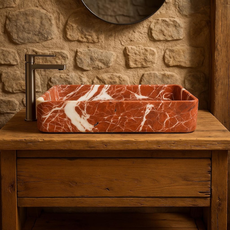 Marble Sink Vanity Red - Etsy UK