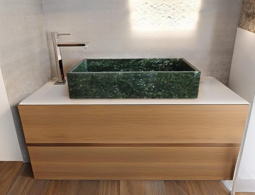 Green Marble Countertop Washbasin-70x40x15cm-green Bathroom-green Sink ...