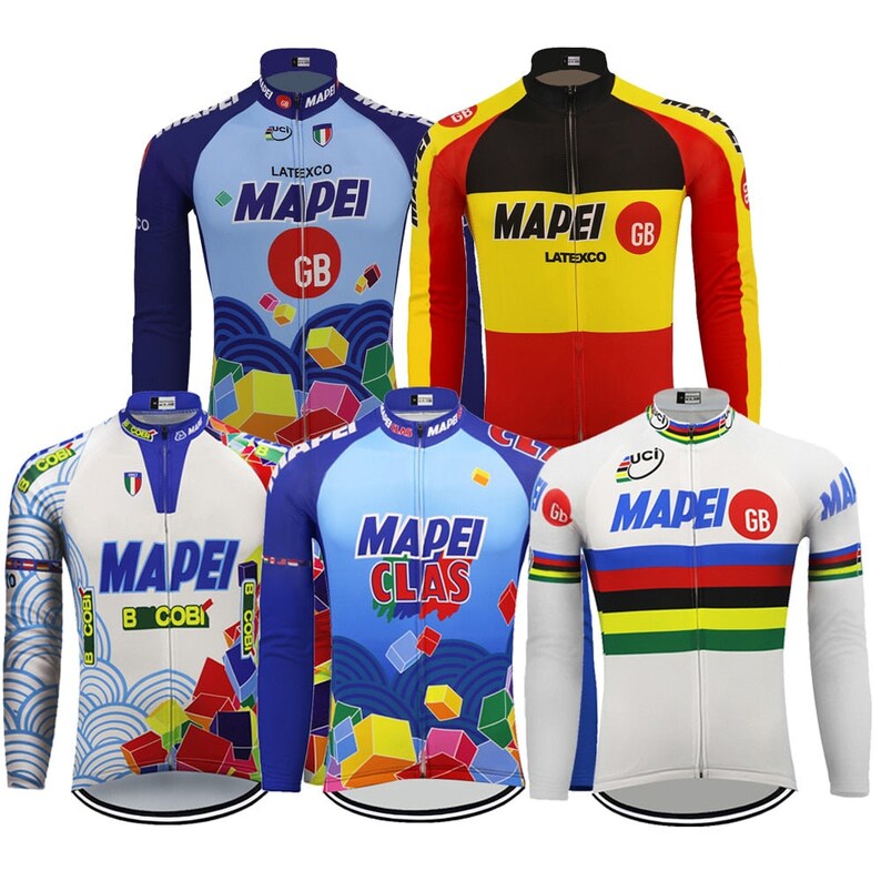 Mapei Retro Cycling Jersey Long Sleeve - Etsy
