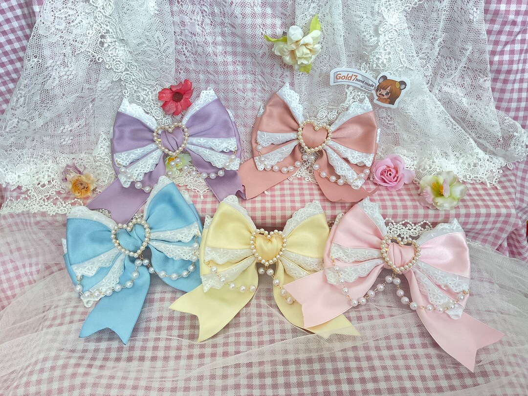 Lolita Hair Bows-cotton/hair Clip, - Etsy