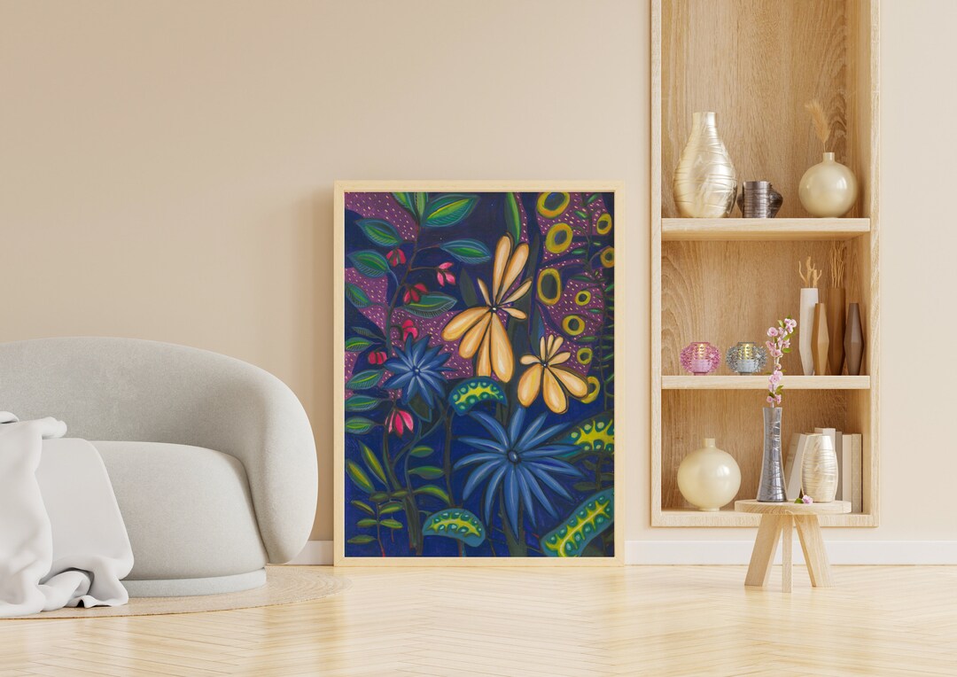 Flowers Poster Handmade Printable Art Abstract Flower - Etsy
