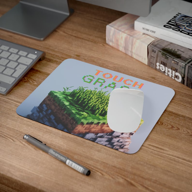 Minecraft Touch Grass Mouse Pad, 8-bit Gaming Mousepad, Pixel Art Grass ...