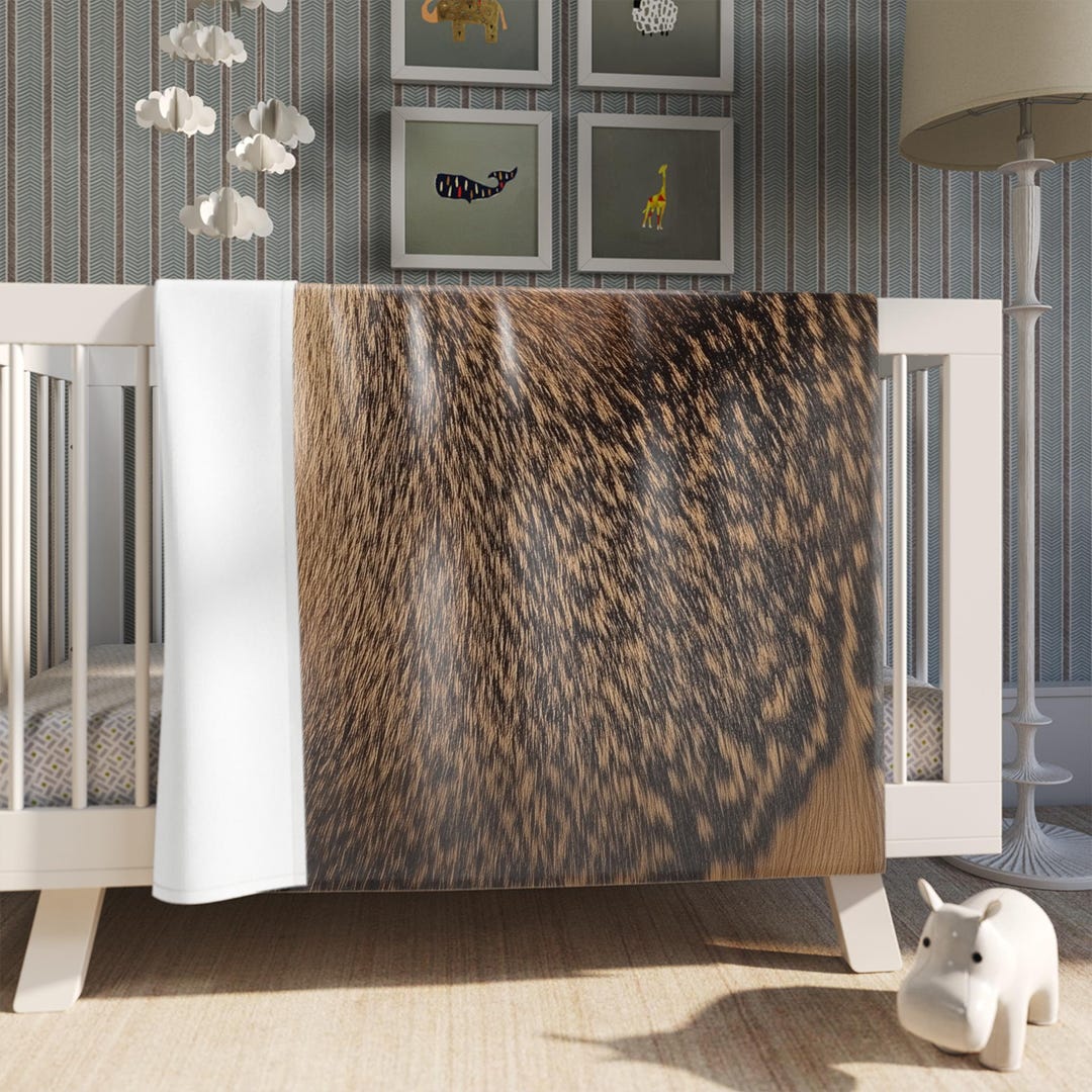 Faux Deer Hide Throw Blanket, Rustic Wildlife Print Fleece, Modern ...