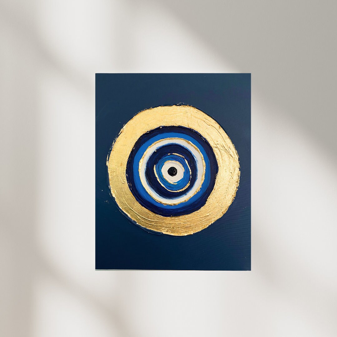 Evil Eye Texture Plaster Handmade Painting With Gold Leaf - Etsy