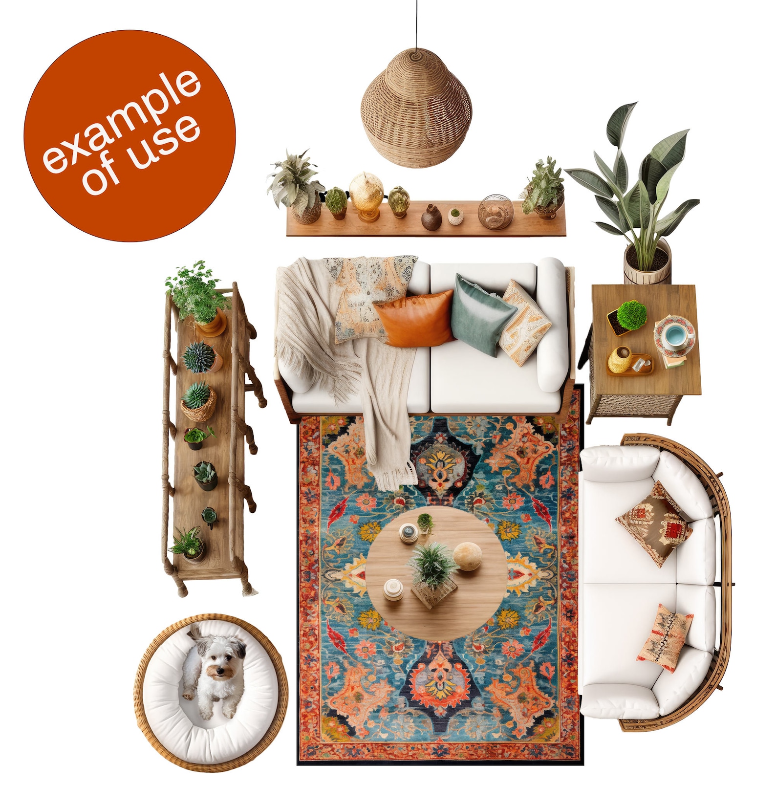 Procreate BOHO Living Room Furniture Blocks, Interior Design Elements ...
