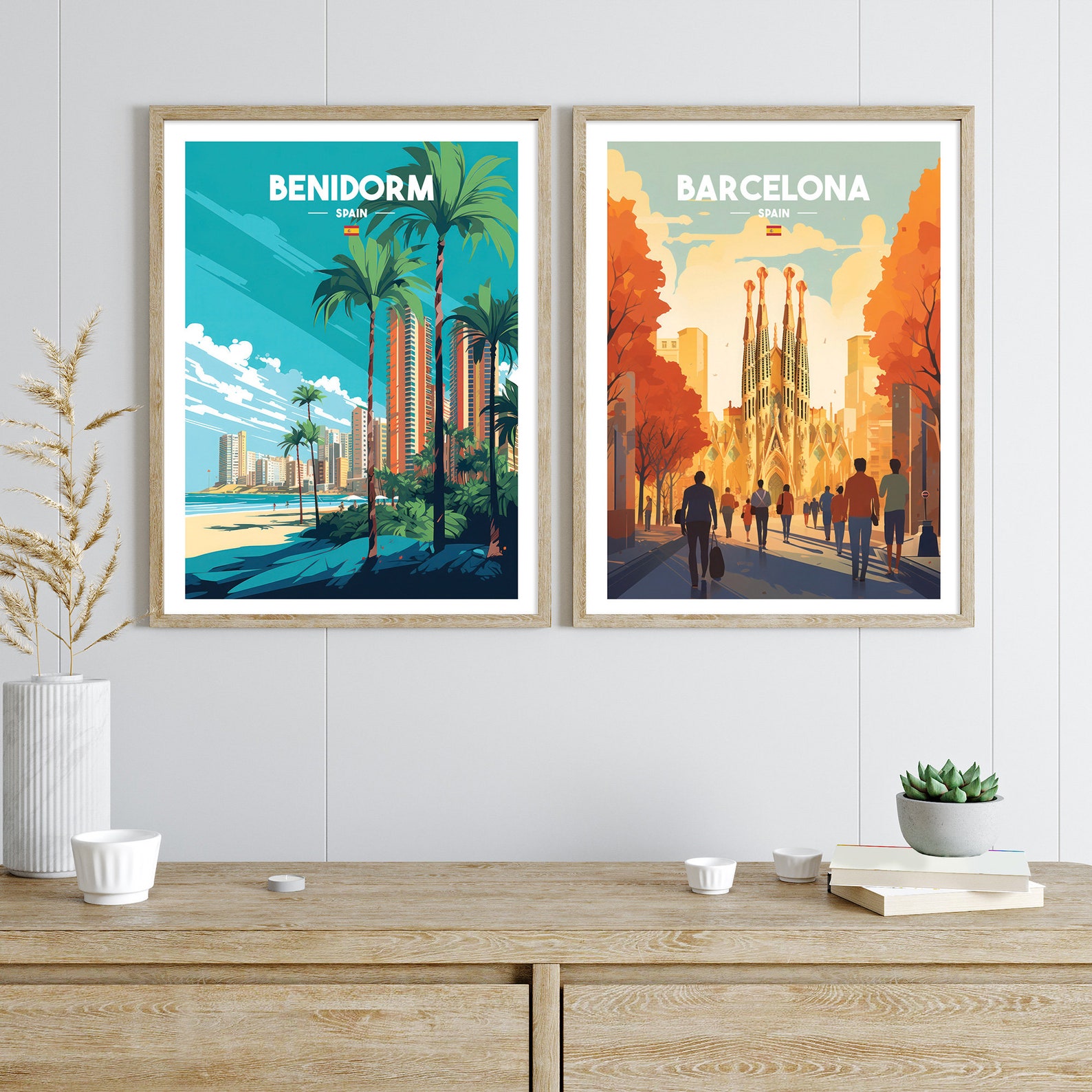 Benidorm Travel Poster Print, Benidorm Travel Print Gift, Wall Art ...