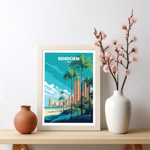 Benidorm Travel Poster Print, Benidorm Travel Print Gift, Wall Art ...