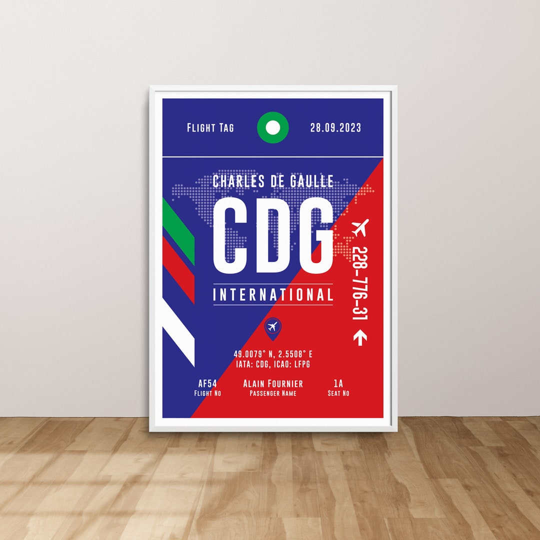 Charles De Gaulle Airport Poster, CDG Paris Airport Art, CDG Airport ...