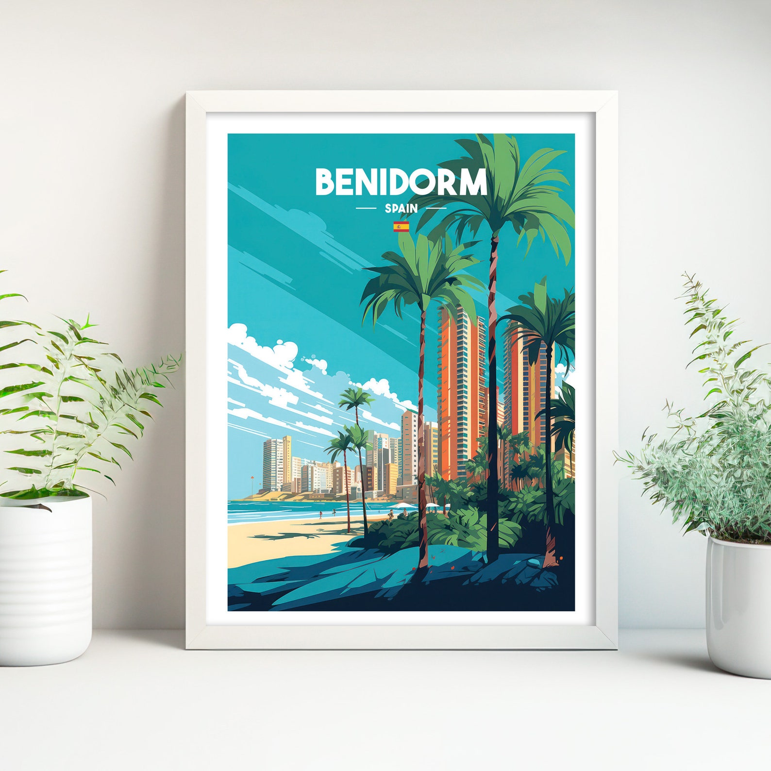 Benidorm Travel Poster Print, Benidorm Travel Print Gift, Wall Art ...