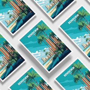 Benidorm Travel Poster Print, Benidorm Travel Print Gift, Wall Art ...