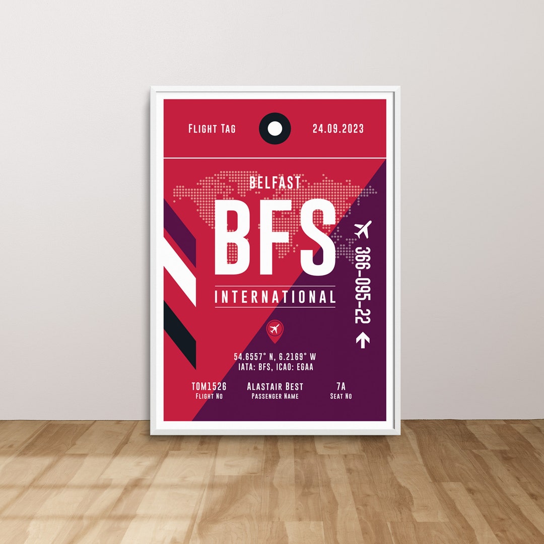 Belfast Airport Poster, London Pilot Art, BFS Airport Décor, Belfast ...