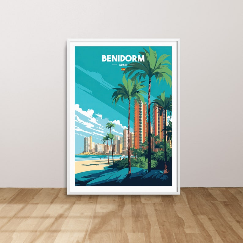 Benidorm Travel Poster Print, Benidorm Travel Print Gift, Wall Art ...