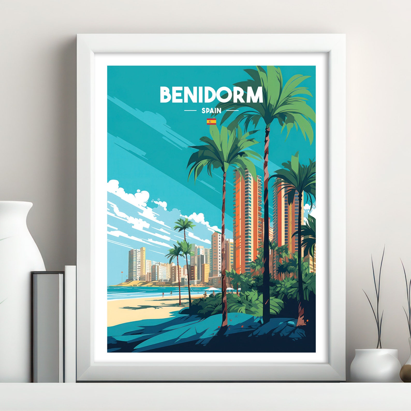 Benidorm Travel Poster Print, Benidorm Travel Print Gift, Wall Art ...