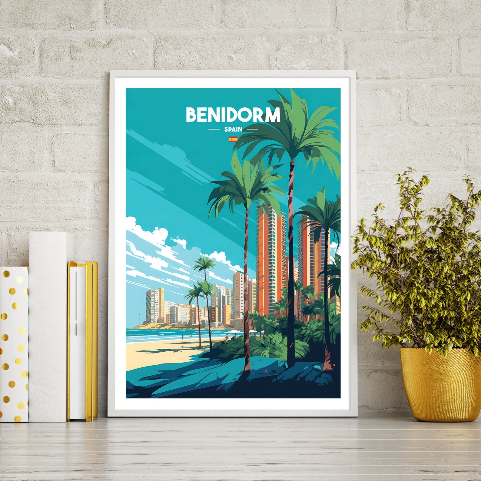 Benidorm Travel Poster Print, Benidorm Travel Print Gift, Wall Art ...