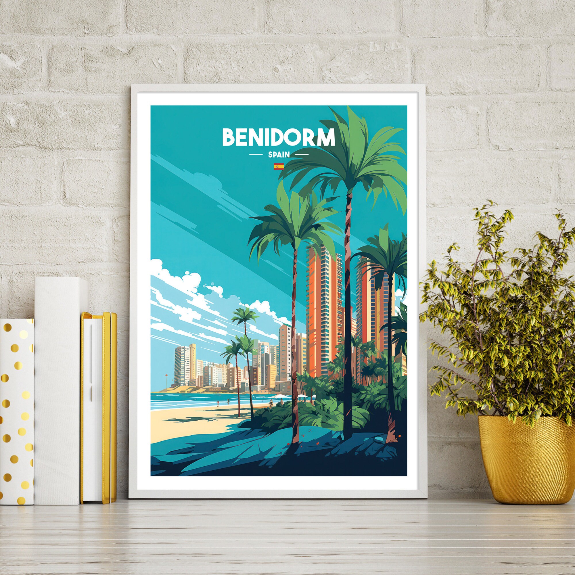 Benidorm Travel Poster Print, Benidorm Travel Print Gift, Wall Art ...