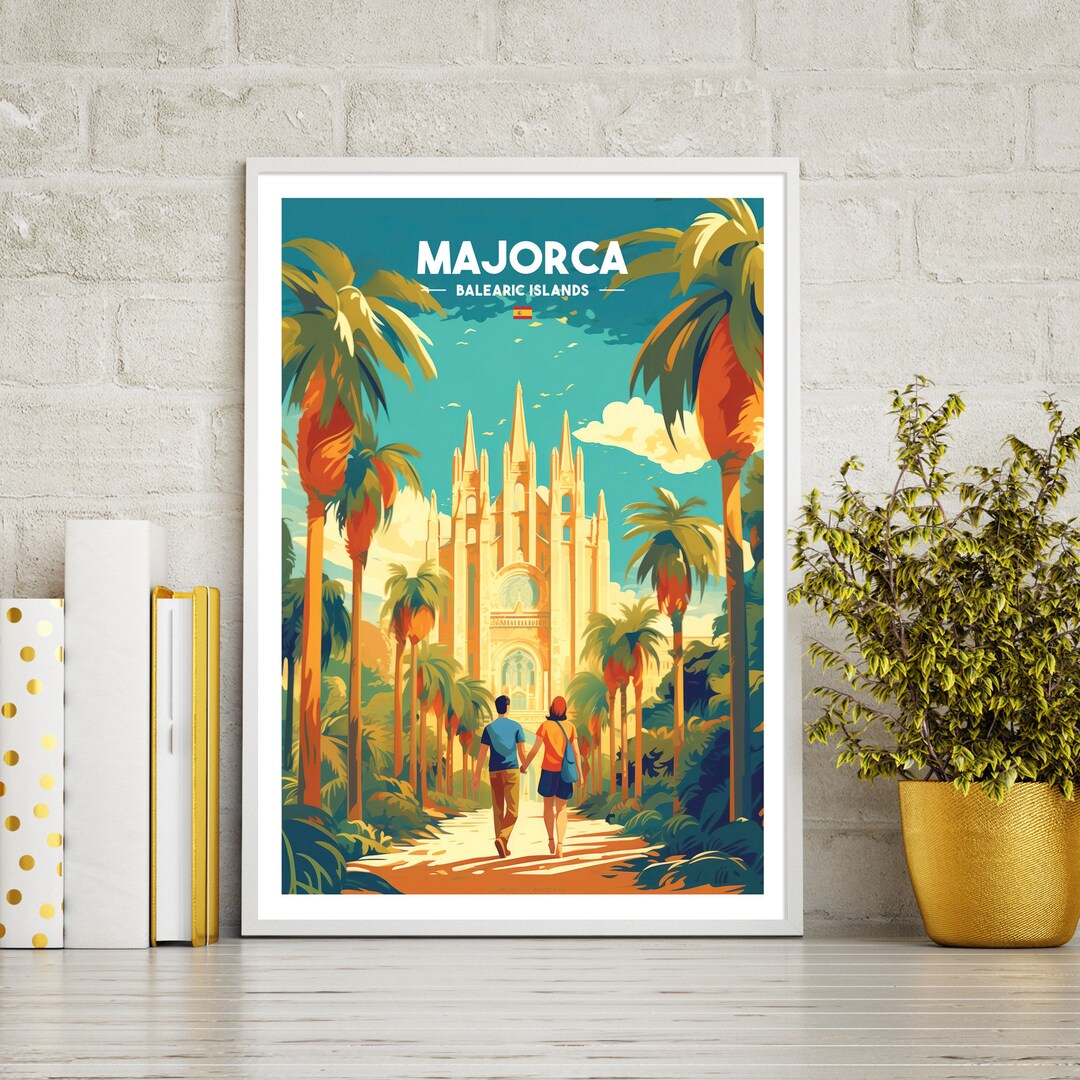Majorca Cathedral Travel Poster Print, Majorca Travel Print Gift, Wall ...