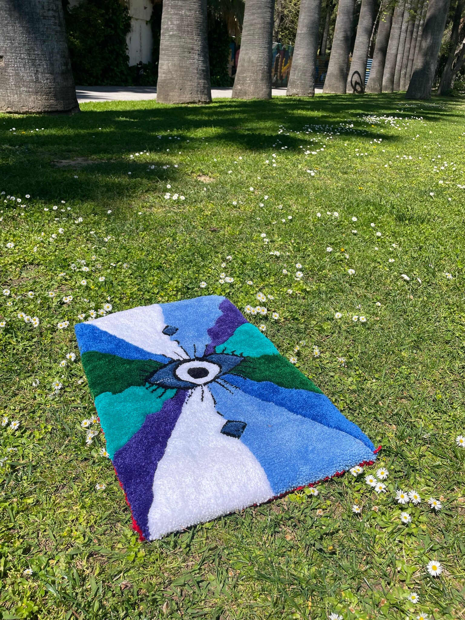 Evil Eye Tufted Rug, Handmade House Protection, Meditation,yoga Cushion ...