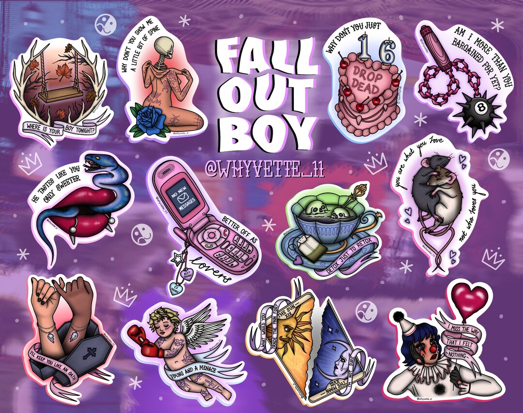 Fall Out Boy Sticker Pack - *fan Made* - Etsy