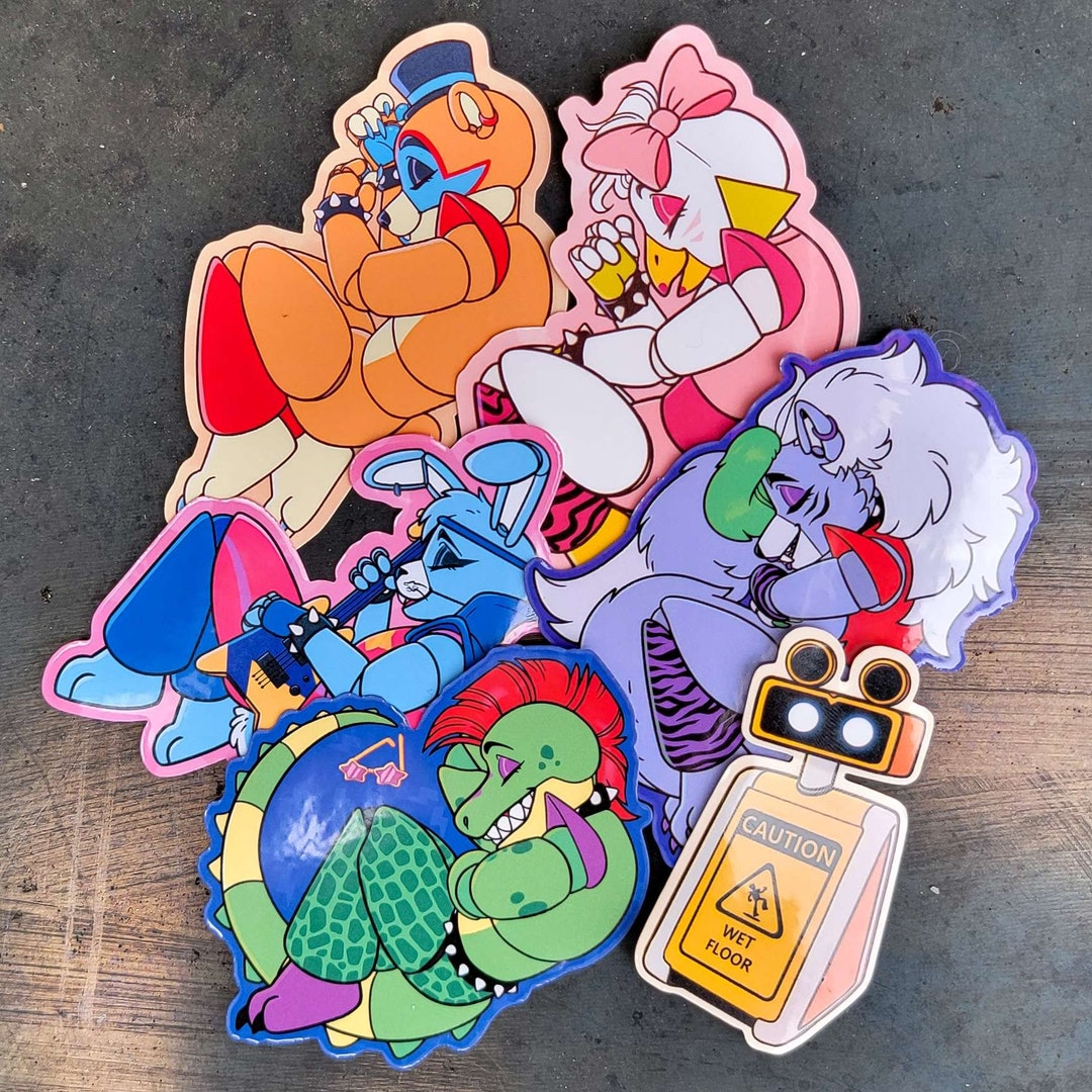 FNAF Glamrock Sleepy Time Vinyl Stickers - Etsy