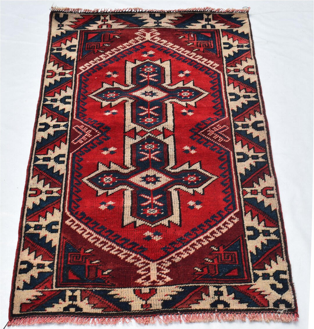 2x4 Rug, Handwoven Carpet , Vintage Rug, Doormat Rug, Hand Knotted Wool ...