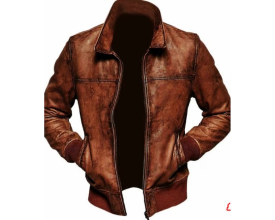 Brown Gents Coat Real Lambskin Biker Slim Fit Custom Bomber Fallout ...