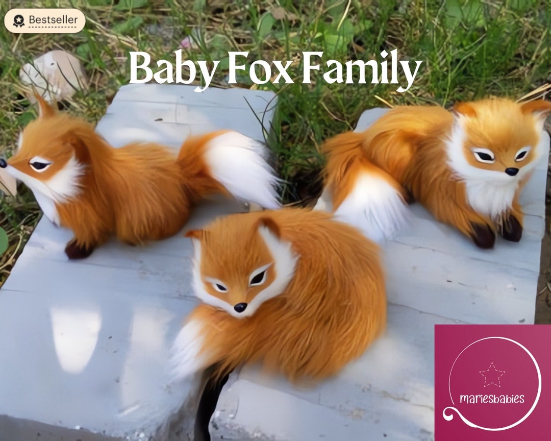 Cute Baby Fox Family Realistic Mini Fox Figures Plush Toys - Etsy