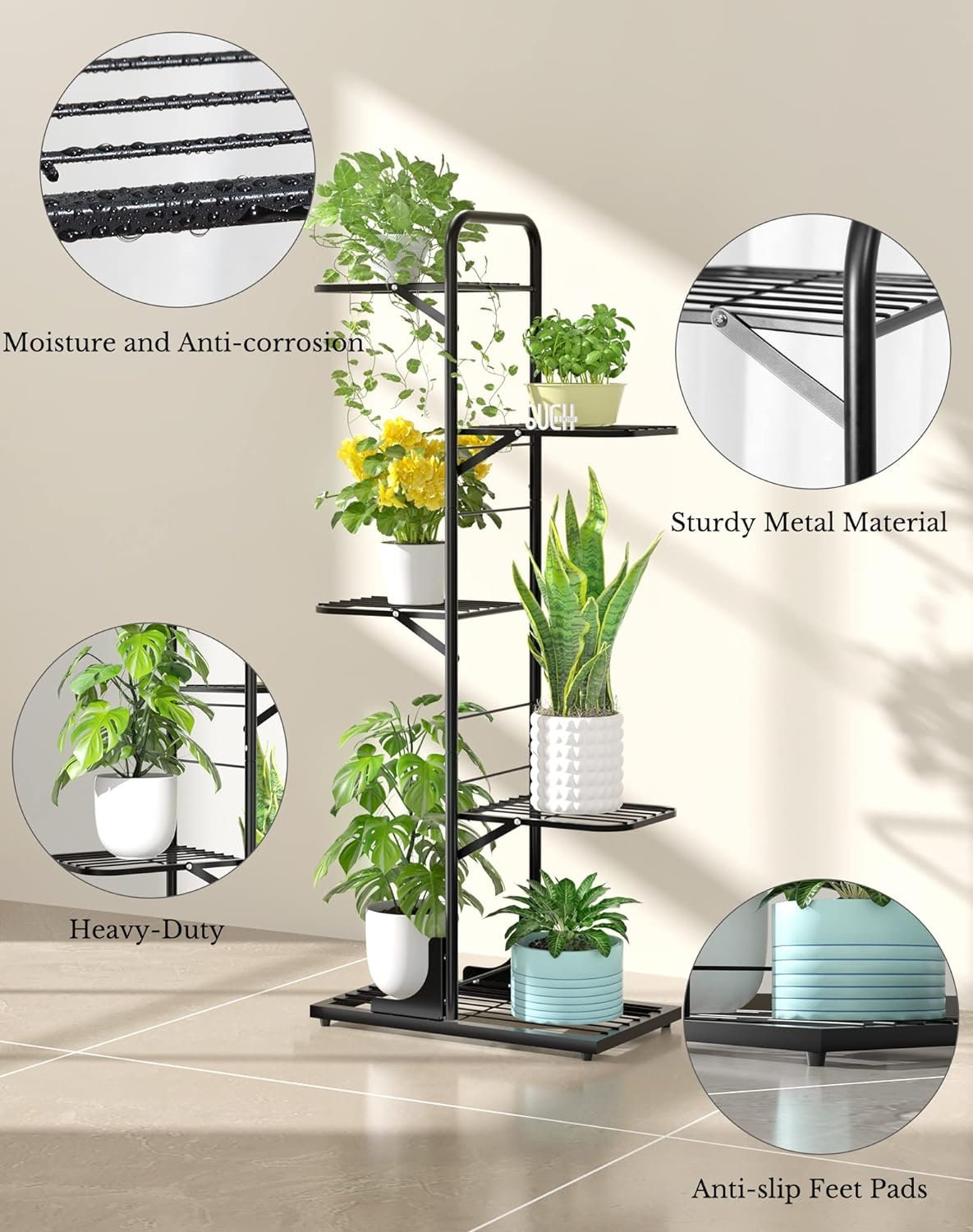 5 Tier 6 Potted Metal Plant Stand Indoor Plant Stand Multi - Etsy