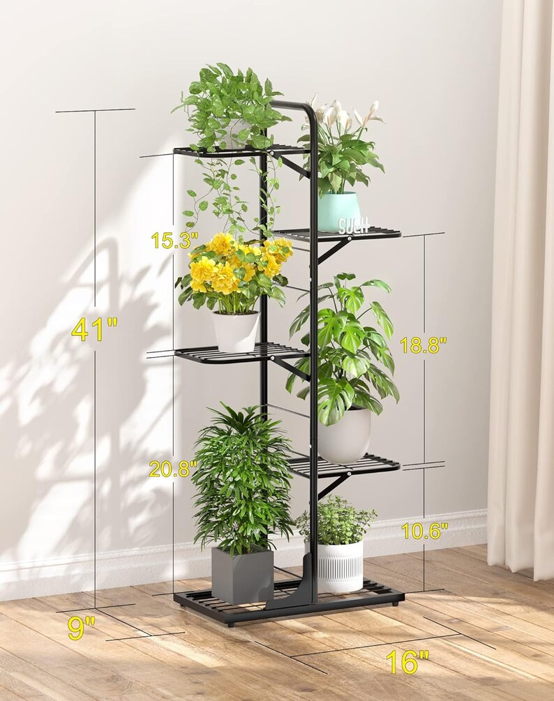 5 Tier 6 Potted Metal Plant Stand Indoor Plant Stand Multi - Etsy