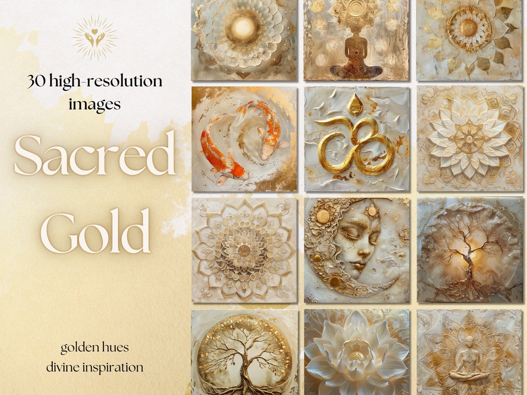 Golden Spiritual Illustrations: Meditation Art (digital Download) - Etsy
