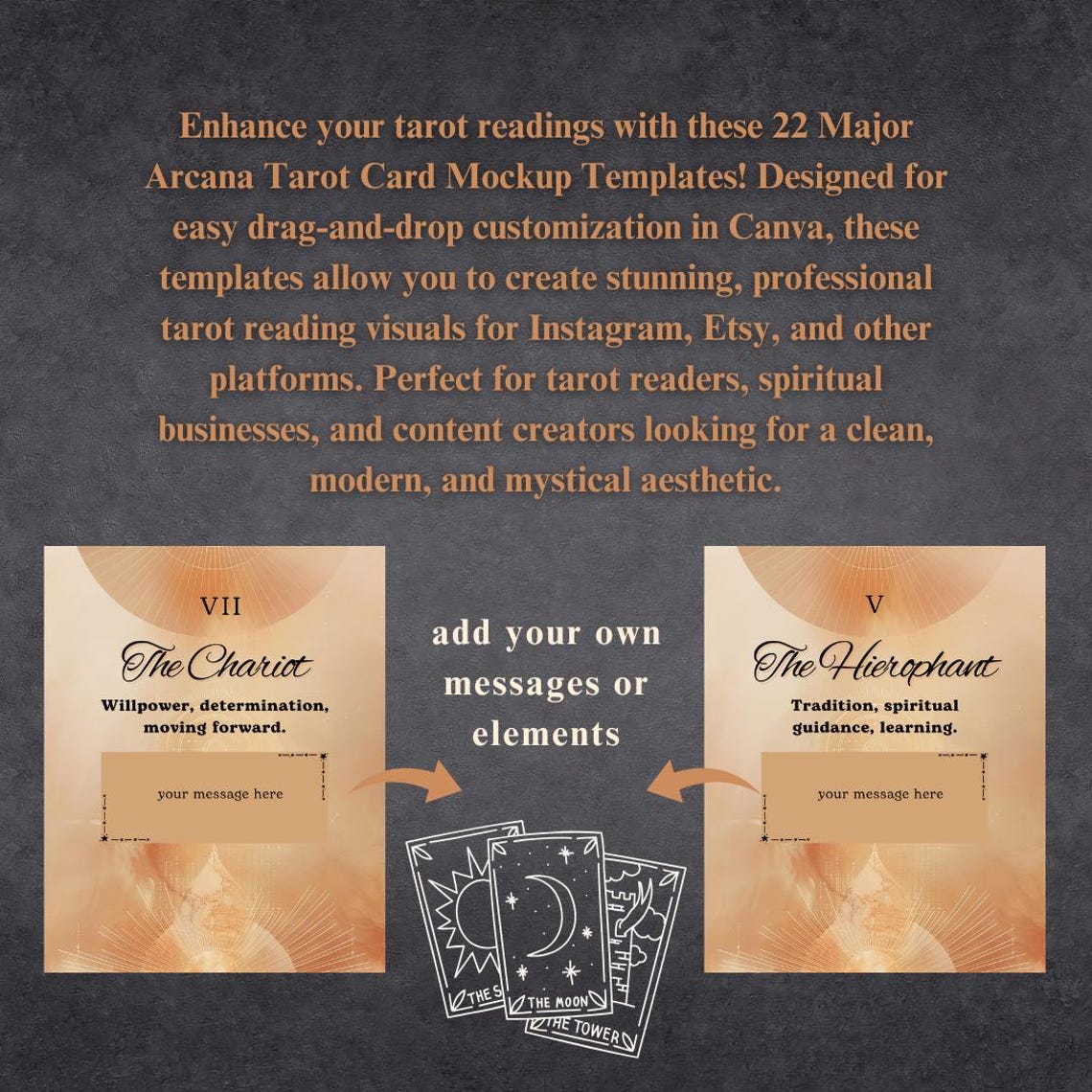 Major Arcana Tarot Card Mockup Templates: Canva Editable (digital ...