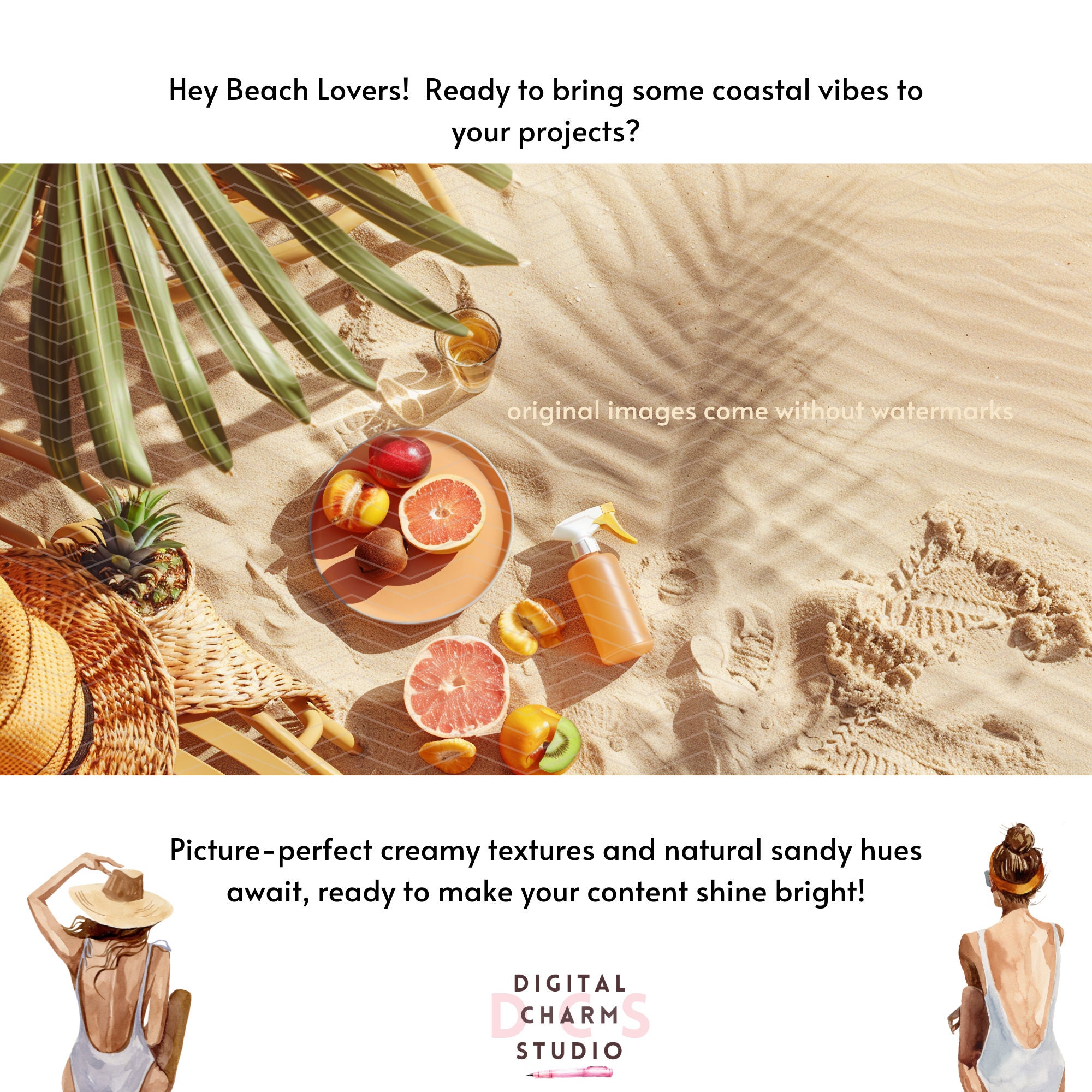 Beach Themed Flat Lay Mockup Bundle, Styled Stock Photography, Backdrop ...