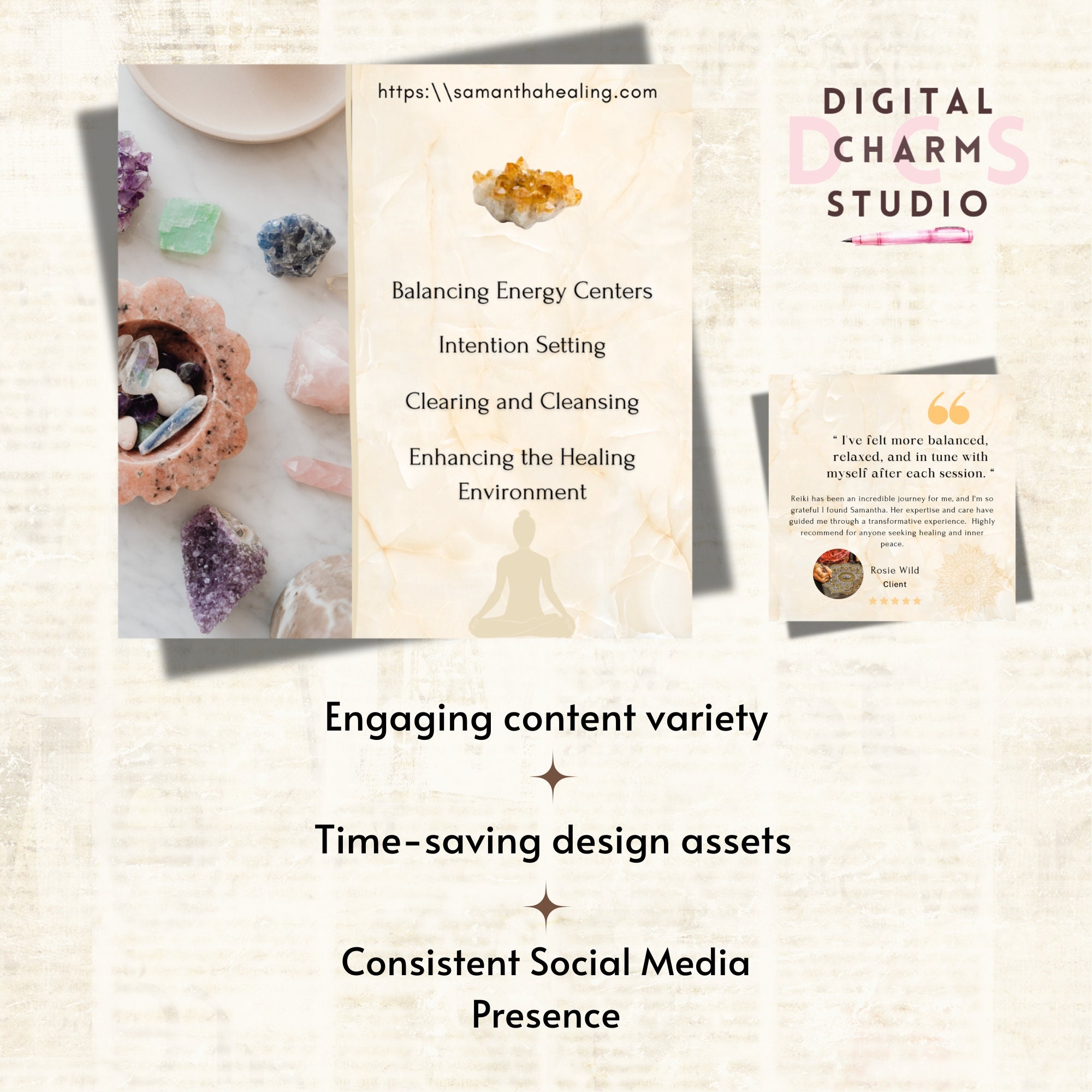 Reiki Social Media Templates, Energy Healing Posts (canva) - Etsy