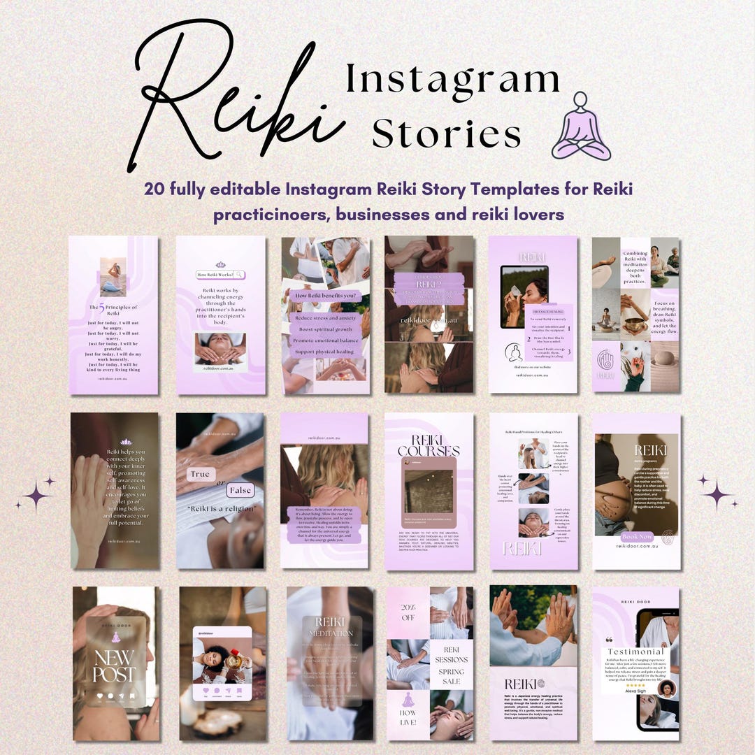 Reiki Instagram Story Templates, Reiki Wisdom, Engaging Reiki Content ...