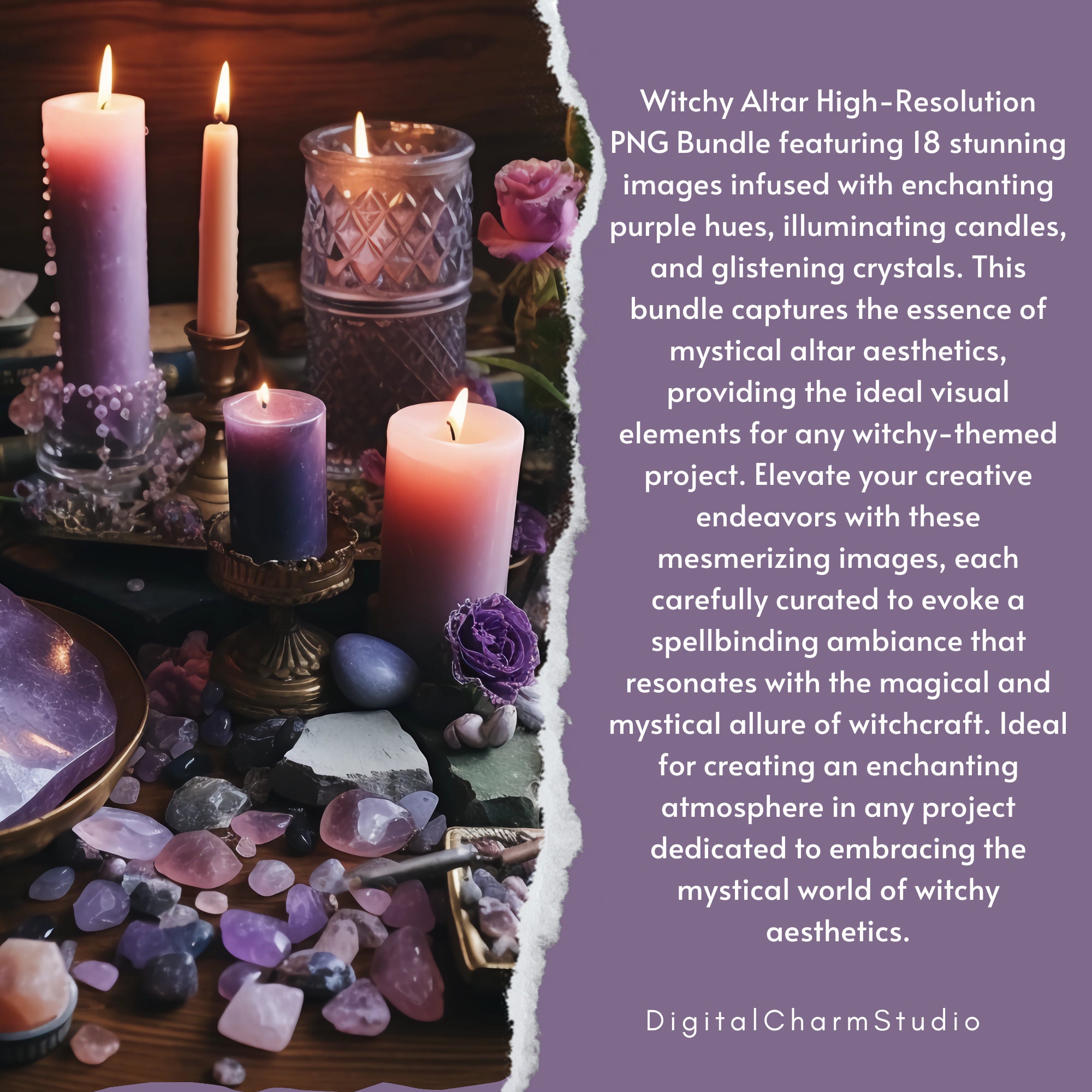 Witchy Magic Celestial PNG Bundle, High-resolution Images, Witch Altar ...