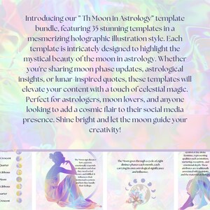 Astrology Instagram Post Template Bundle, Holographic Moon, Spiritual ...