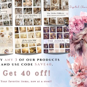 Pampas Style Boho Flat Lay Mockup Bundle, Digital Background, Boho Chic ...