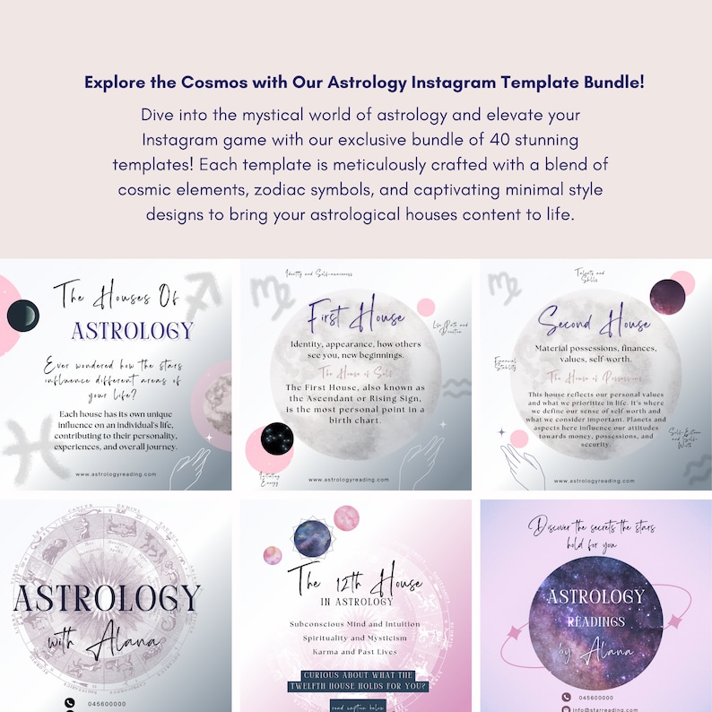 Astrology Instagram Post Templates, Zodiac Signs (digital Download) - Etsy