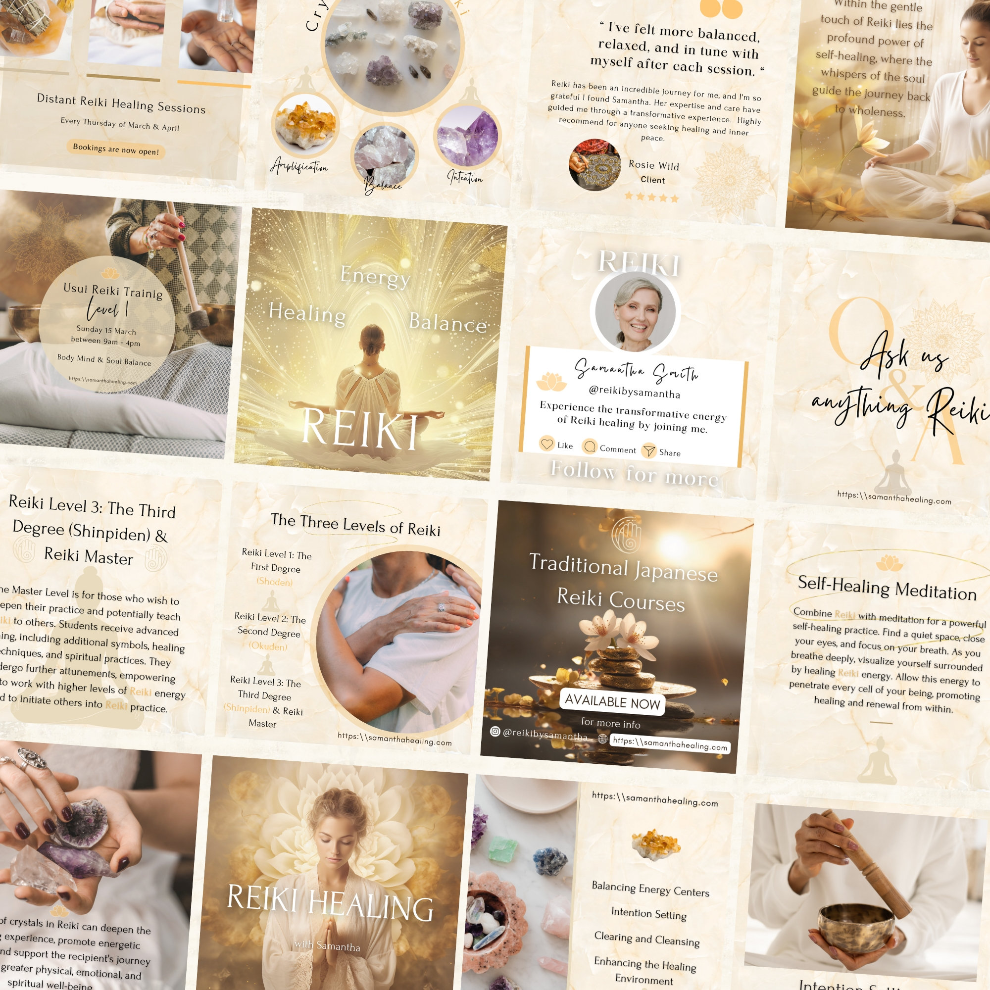 Reiki Social Media Posts, Energy Healing, Instagram Templates for Reiki ...
