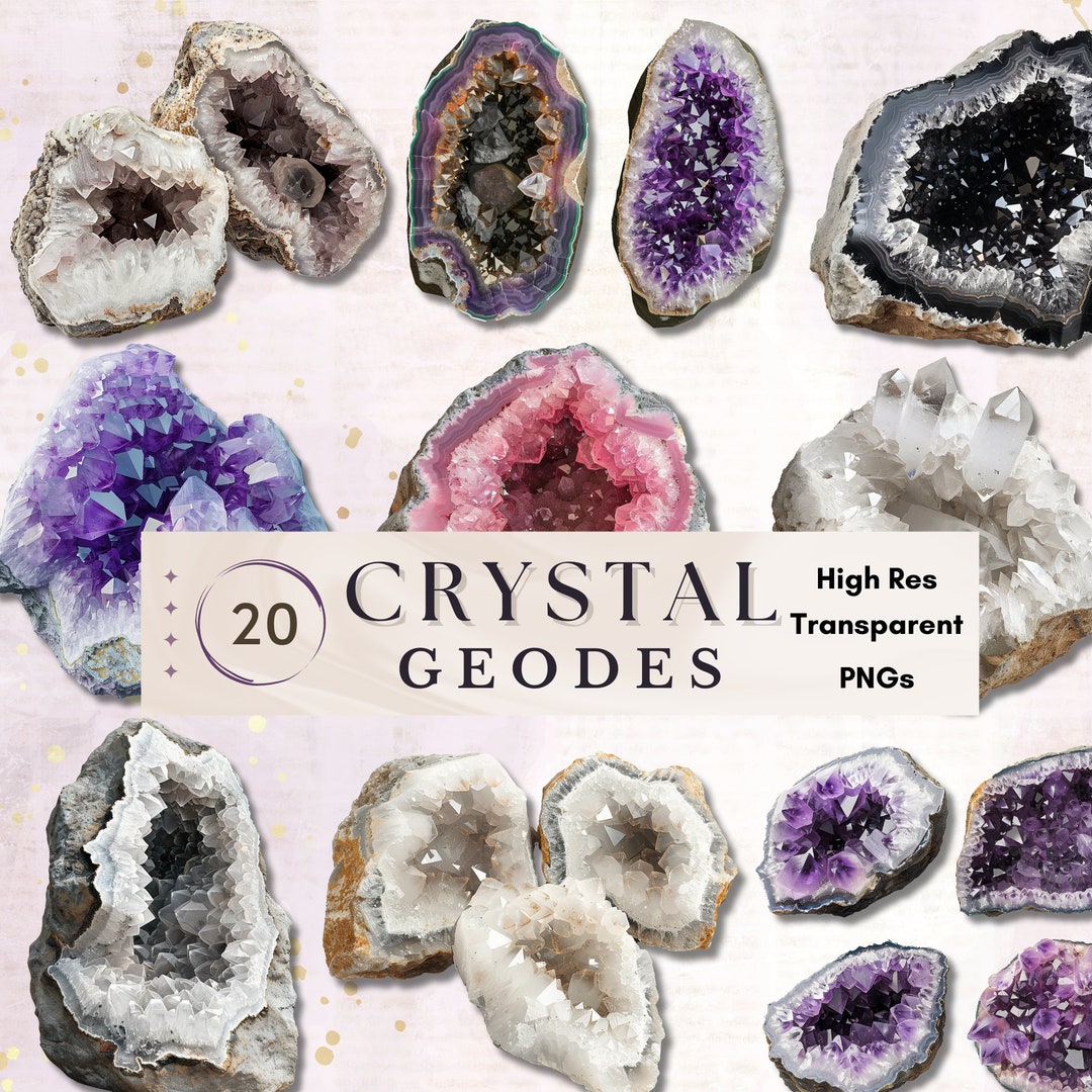 Crystal Geodes, Transparent Crystal PNGS, Crystal Clipart, Crystal ...