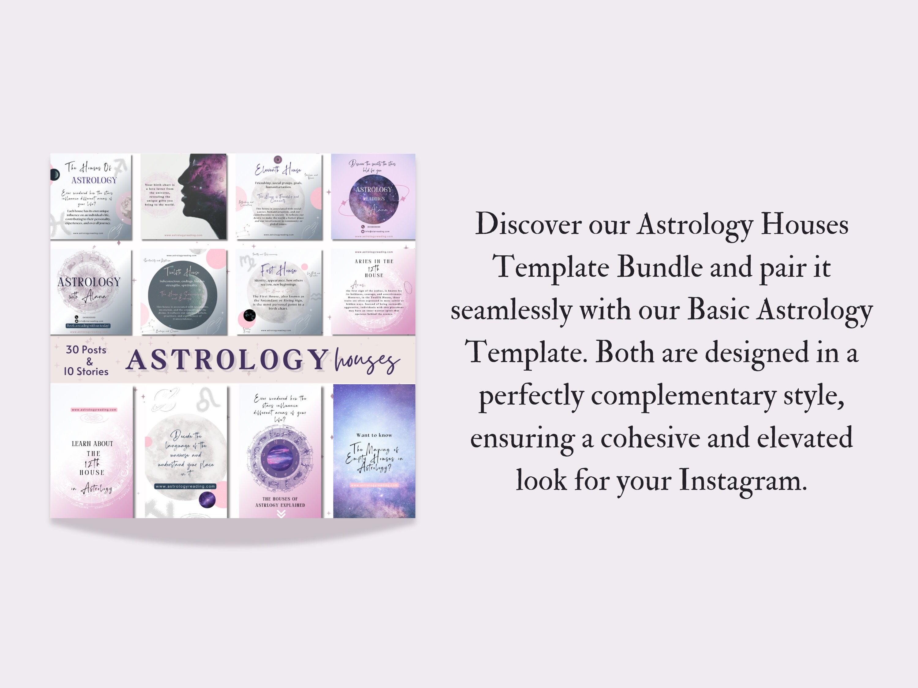 Astrology Instagram Post Template Bundle, Zodiac Signs, Spiritual ...