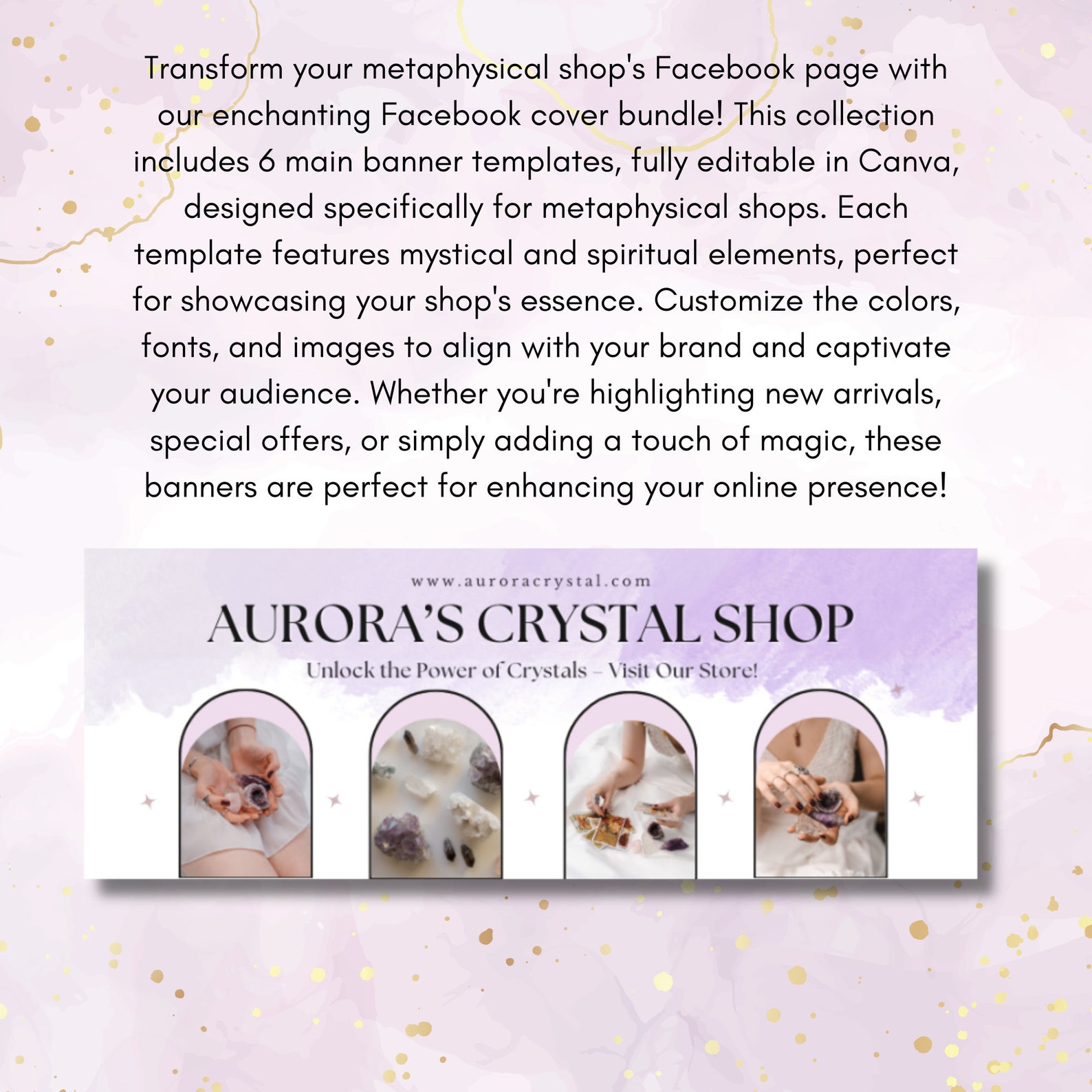 Metaphysical Shop Facebook Cover Templates: Spiritual Banners (canva ...